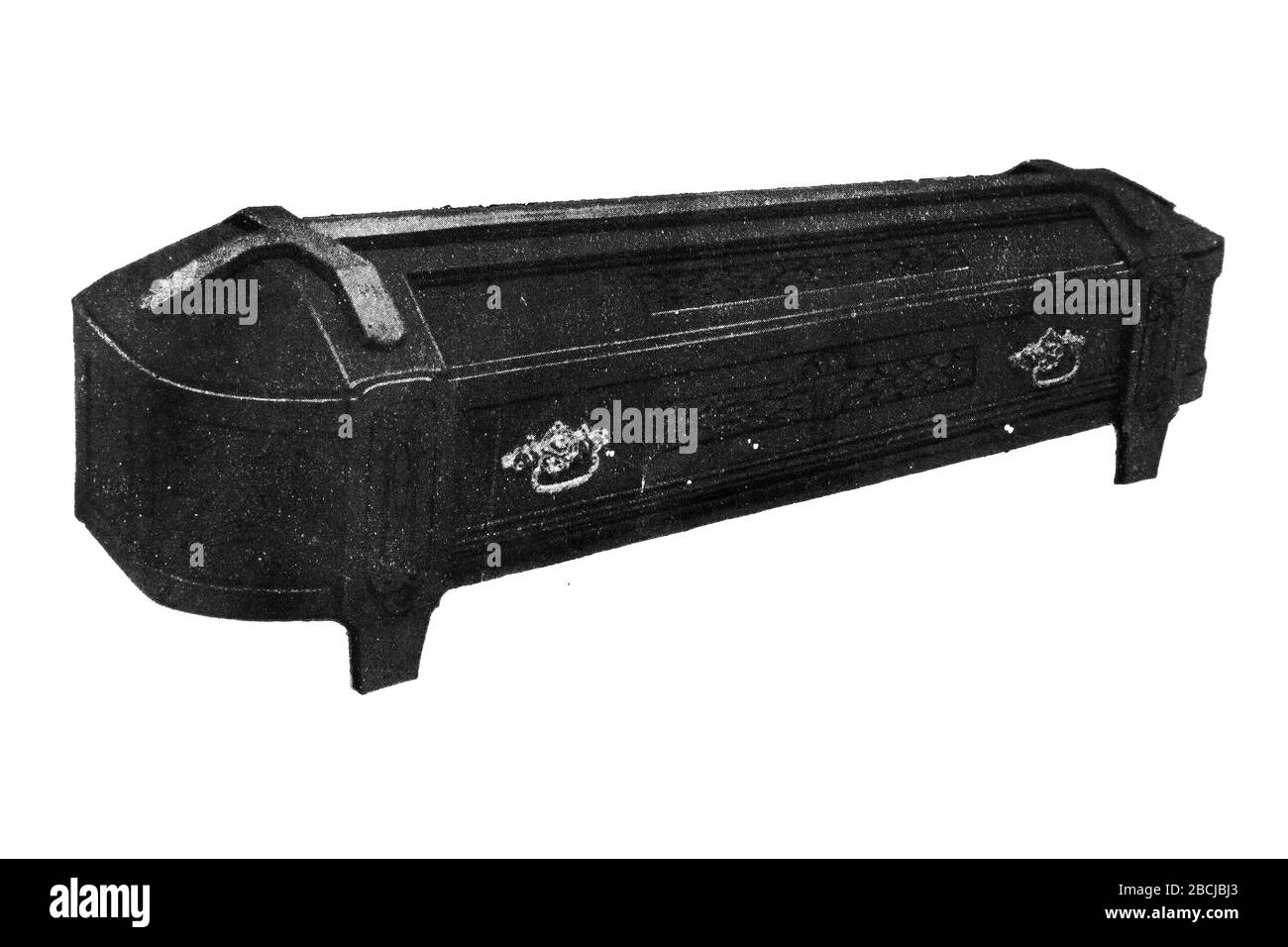 COFFIN hand carved - Original Vintage 1880s Victorian age illustration ...