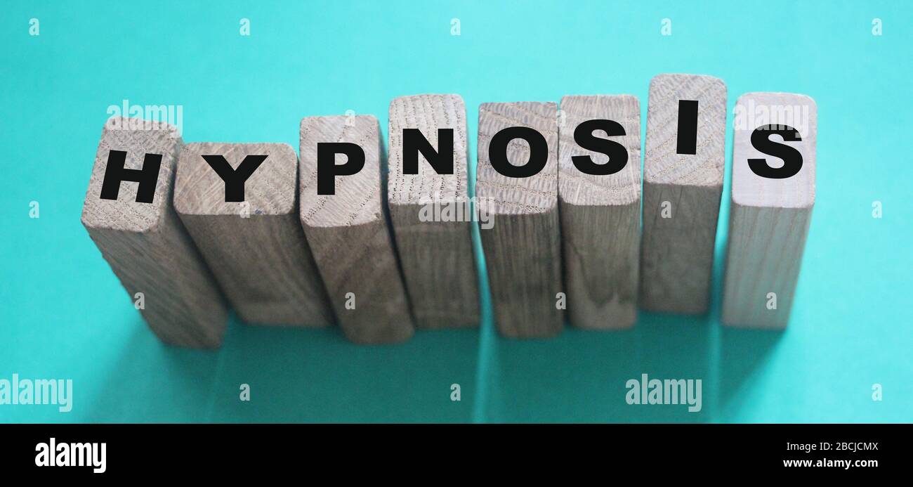 HYPNOSIS word on wooden blocks. Psychology hypnotherapy concept Stock ...