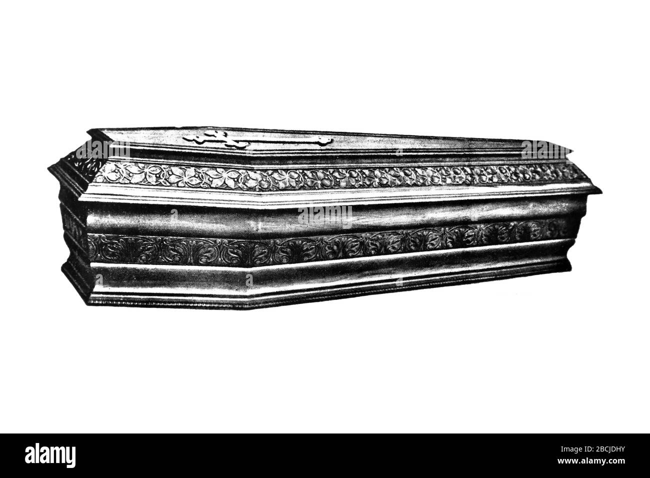 COFFIN hand carved - Original Vintage 1880s Victorian age illustration ...