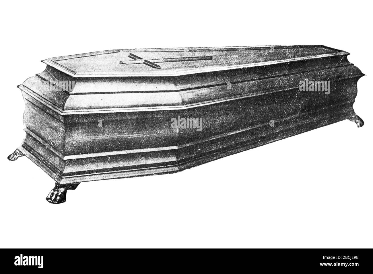 COFFIN hand carved - Original Vintage 1880s Victorian age illustration ...