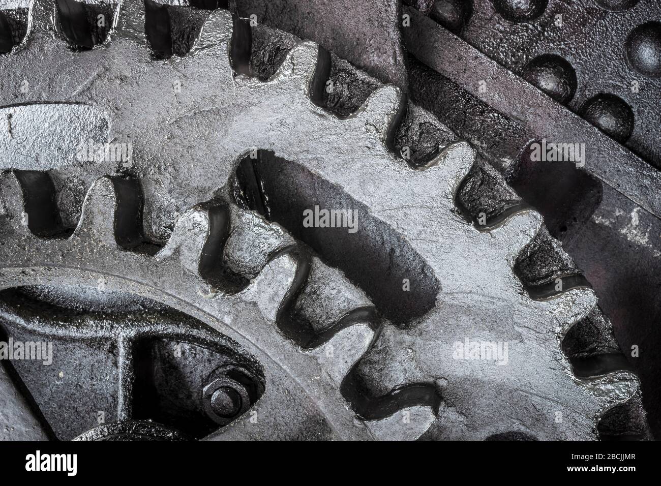 Detail of an old power Transmission unit Stock Photo - Alamy