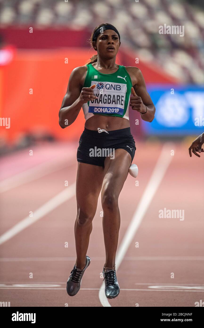 DOHA - QATAR - SEP 30: Blessing Okagbare (NGR) competing in the women ...
