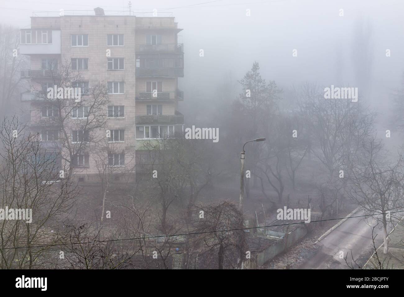 Old soviet union apartment flat buildings in Rivne, Ukraine in winter ...