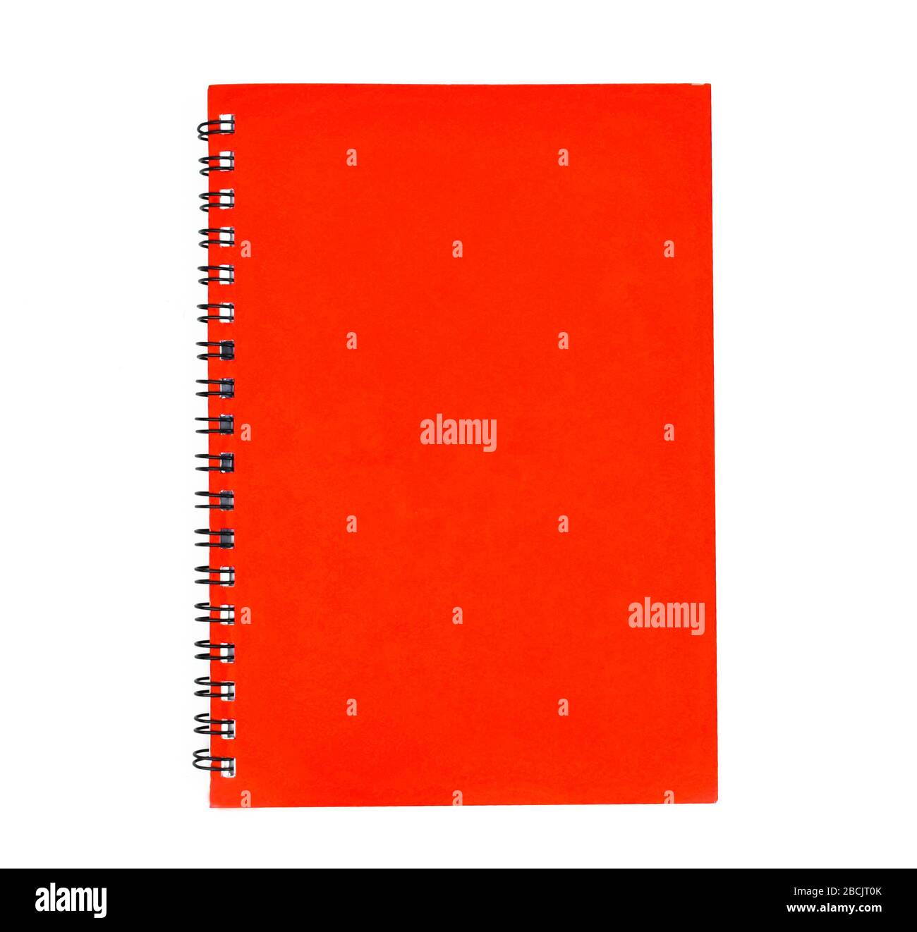 Picture of a red color covered single note paper diary isolated on an ...