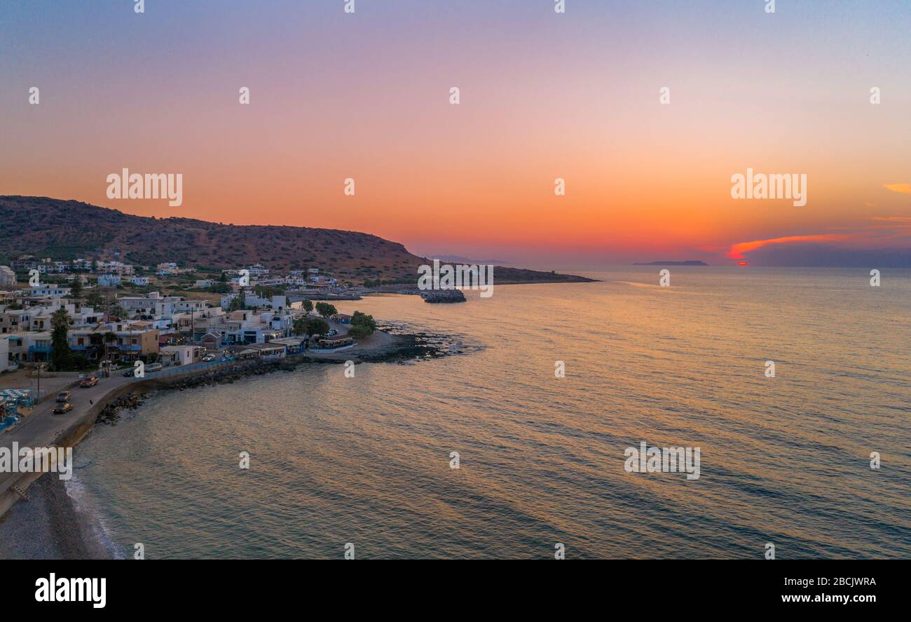 Views of traditional greek village of Milatos, Crete, Greece Stock ...