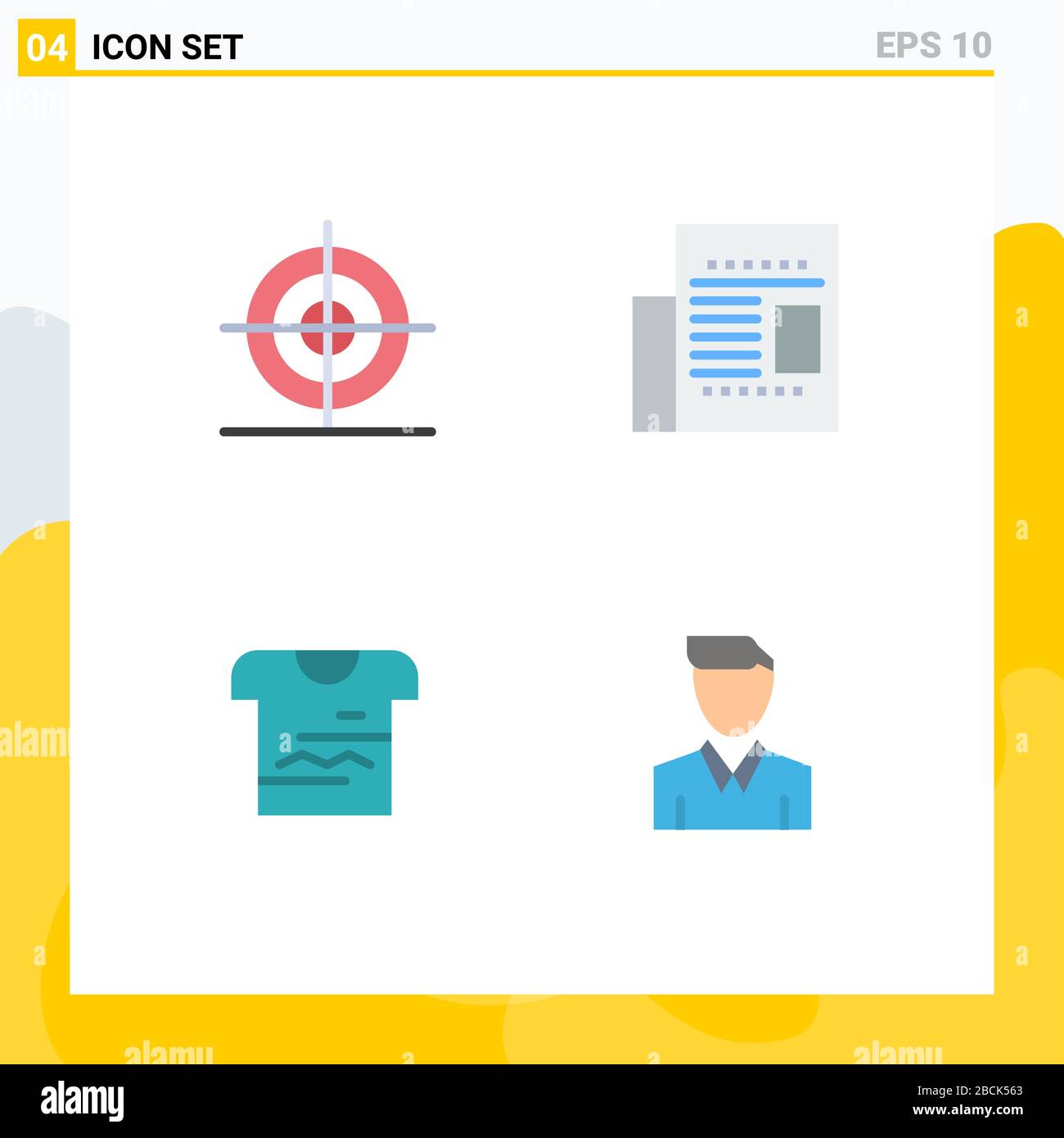 4 Thematic Vector Flat Icons and Editable Symbols of design, tshirt ...