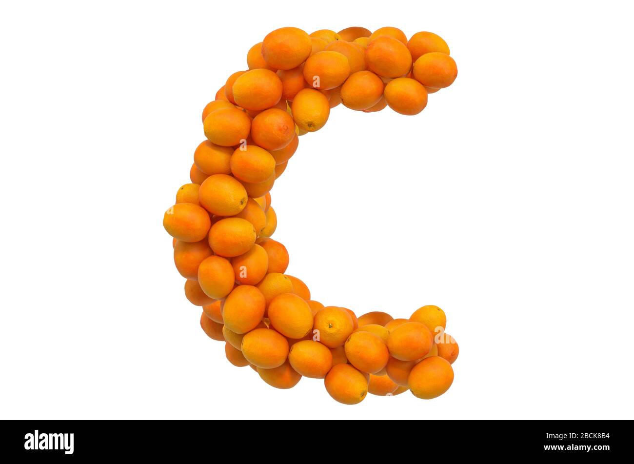 Letter C from oranges, 3D rendering isolated on white background Stock ...