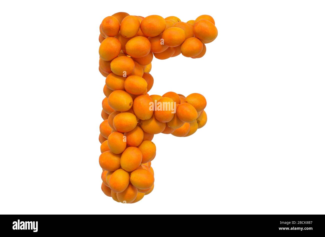 Letter F from oranges, 3D rendering isolated on white background Stock ...