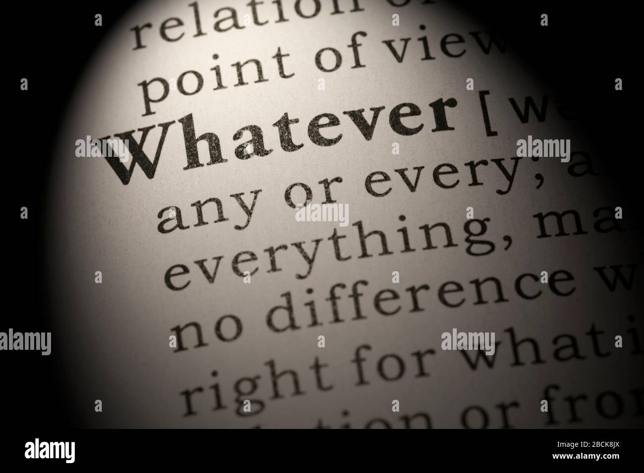 Fake Dictionary, Dictionary definition of word whatever Stock Photo - Alamy