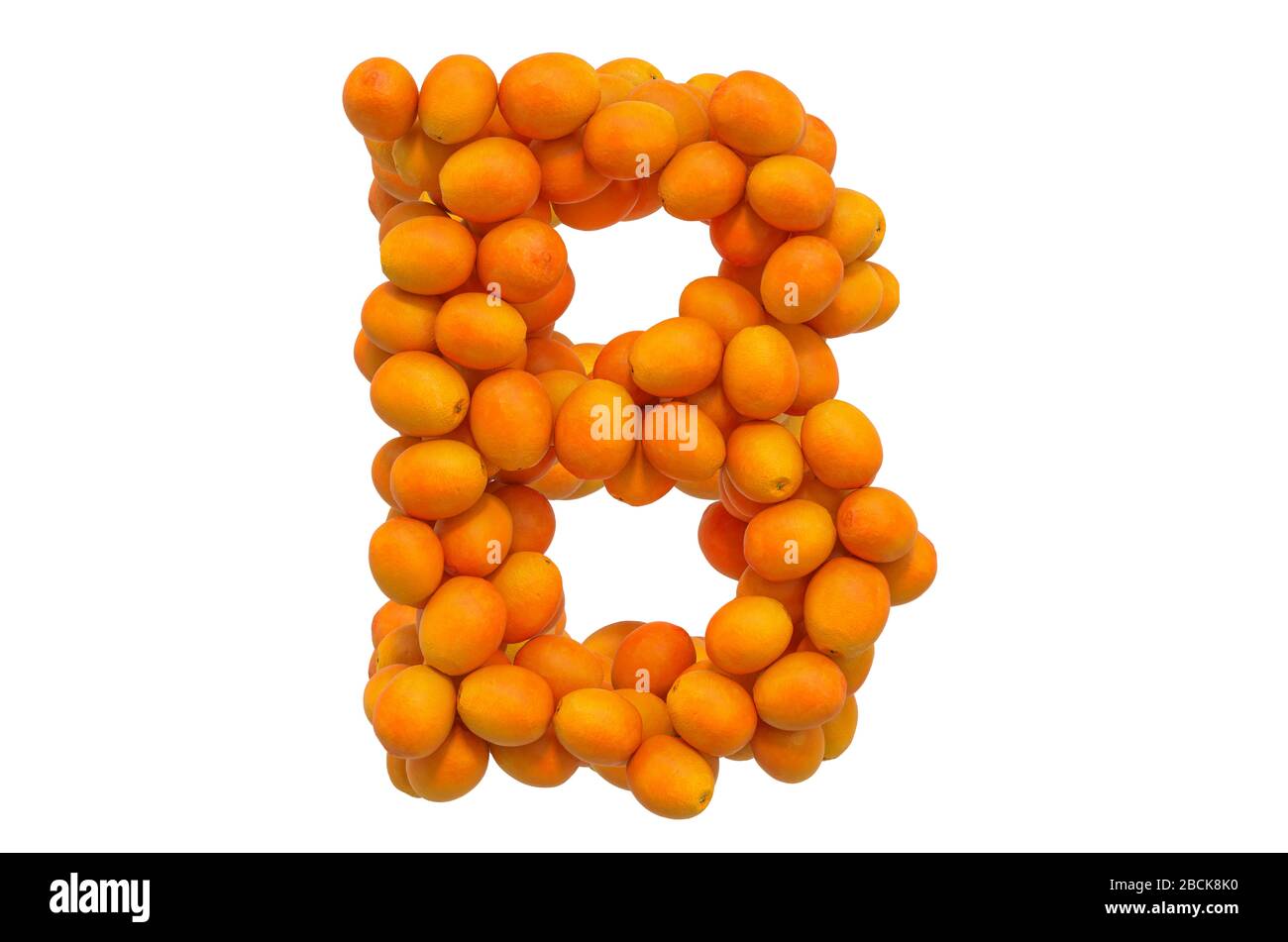 Letter B from oranges, 3D rendering isolated on white background Stock ...