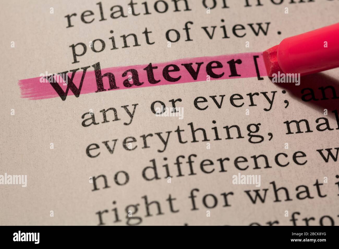 Fake Dictionary, Dictionary definition of word whatever Stock Photo - Alamy