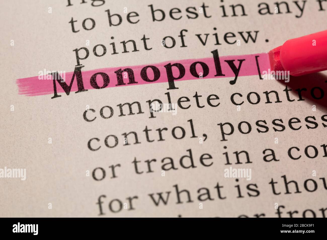 Fake Dictionary, Dictionary definition of word monopoly Stock Photo - Alamy