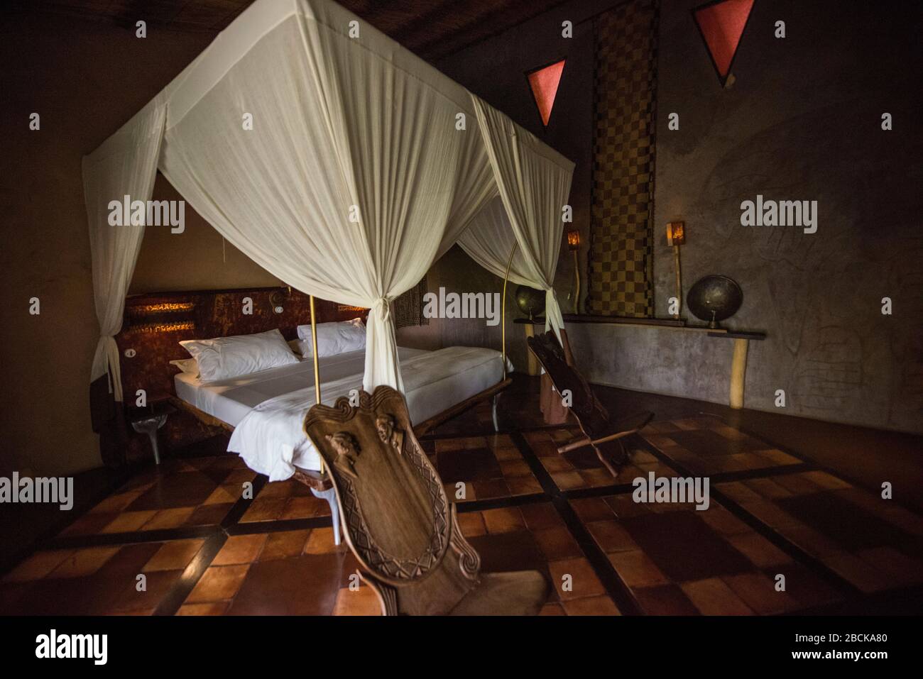 Africa, Madagascar, Toliara. Room at Lokanga Boutique Hotel Stock Photo ...