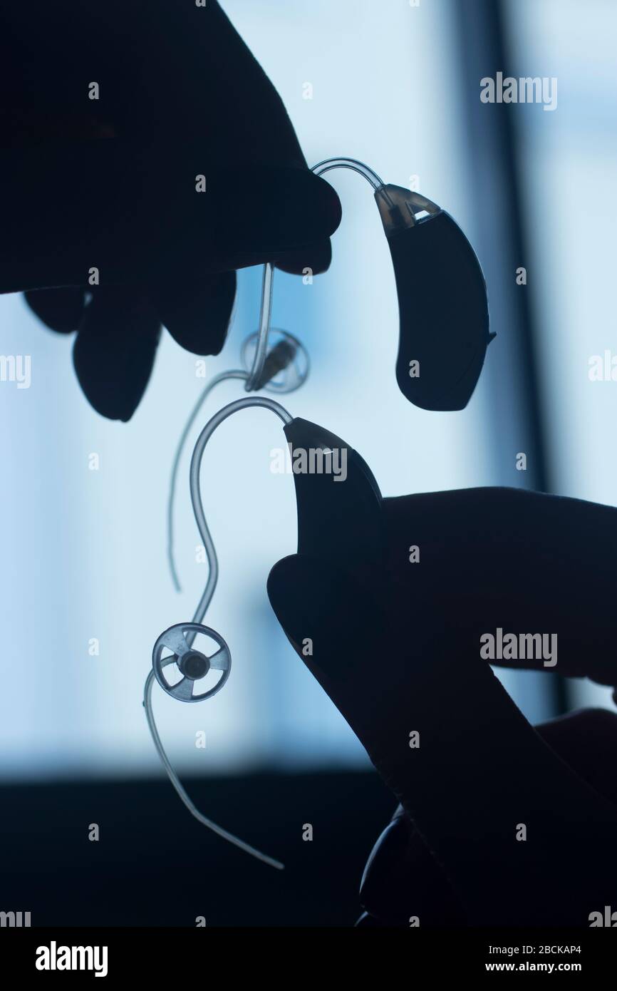 Digital modern technology for deaf people micro hearing aid Stock Photo ...