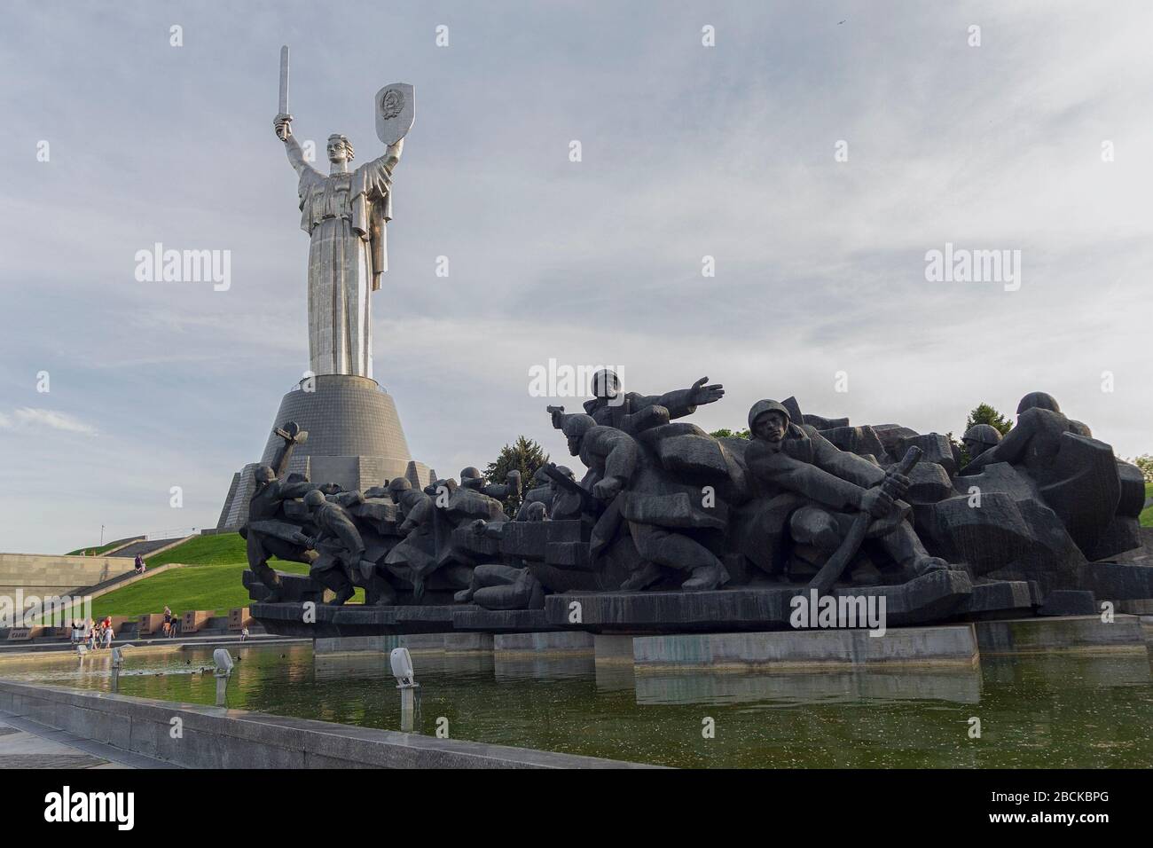 Kiev, Ukraine - May 18, 2019: The famous Motherland Monument also known ...