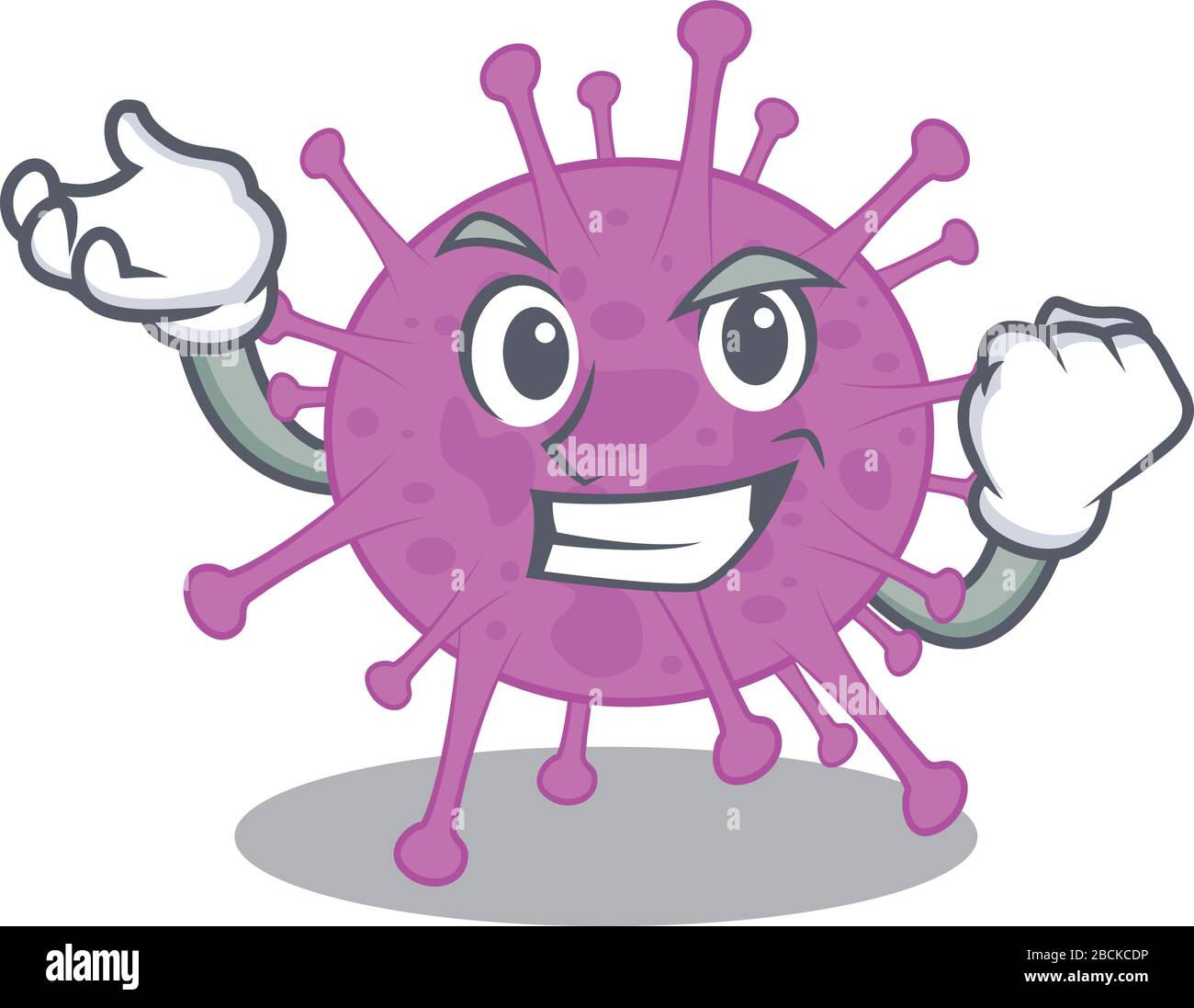 A dazzling avian coronavirus mascot design concept with happy face ...