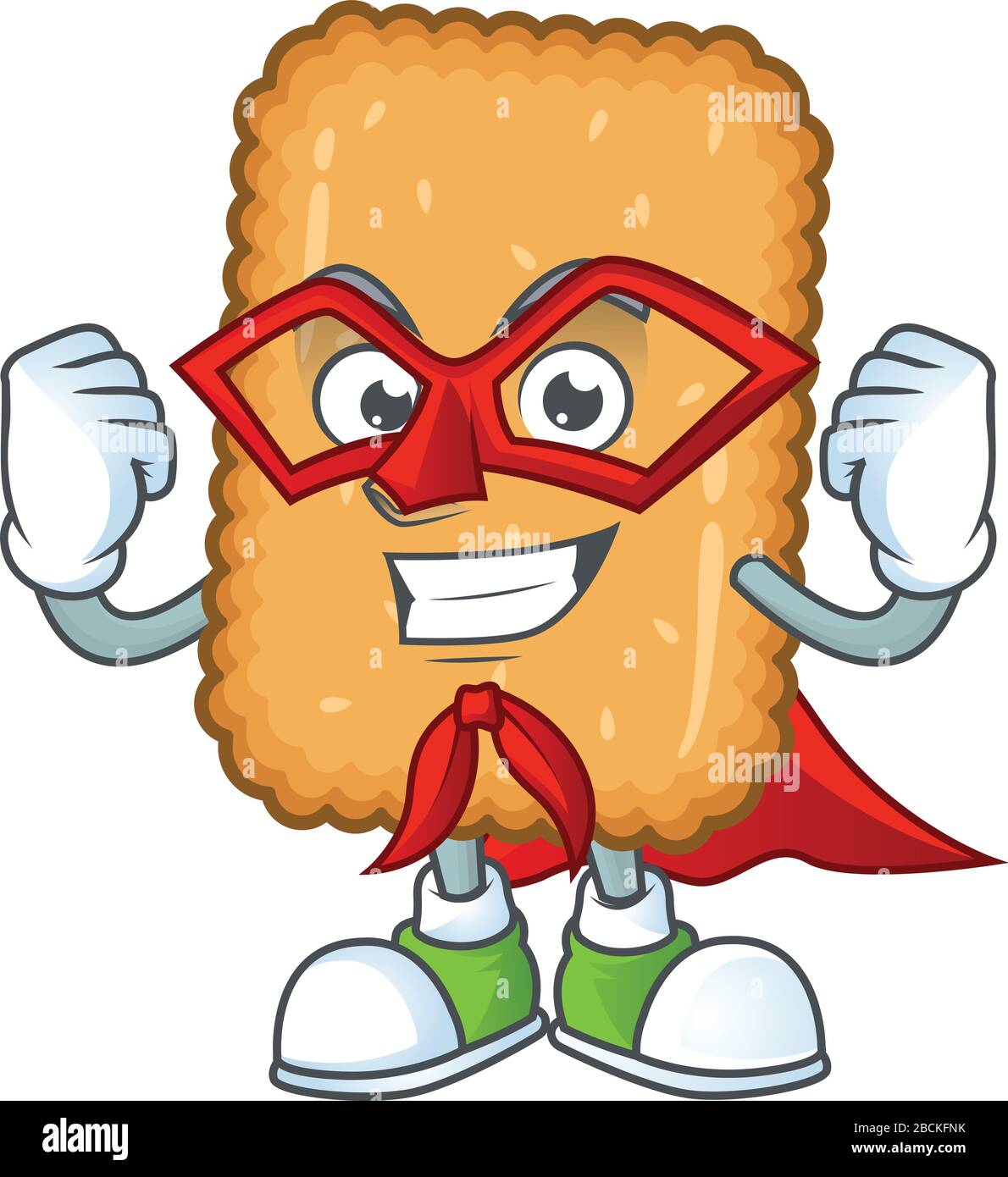 Biscuit cartoon design concept dressed as Super hero Stock Vector Image ...