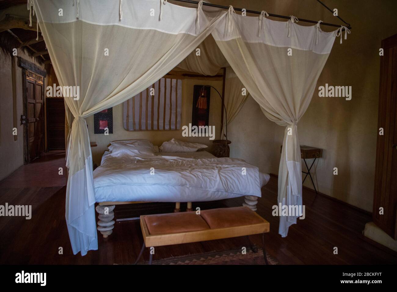 Africa, Madagascar, Ankilibe. Room at Bakuba Hotel. Near the Tropic of ...