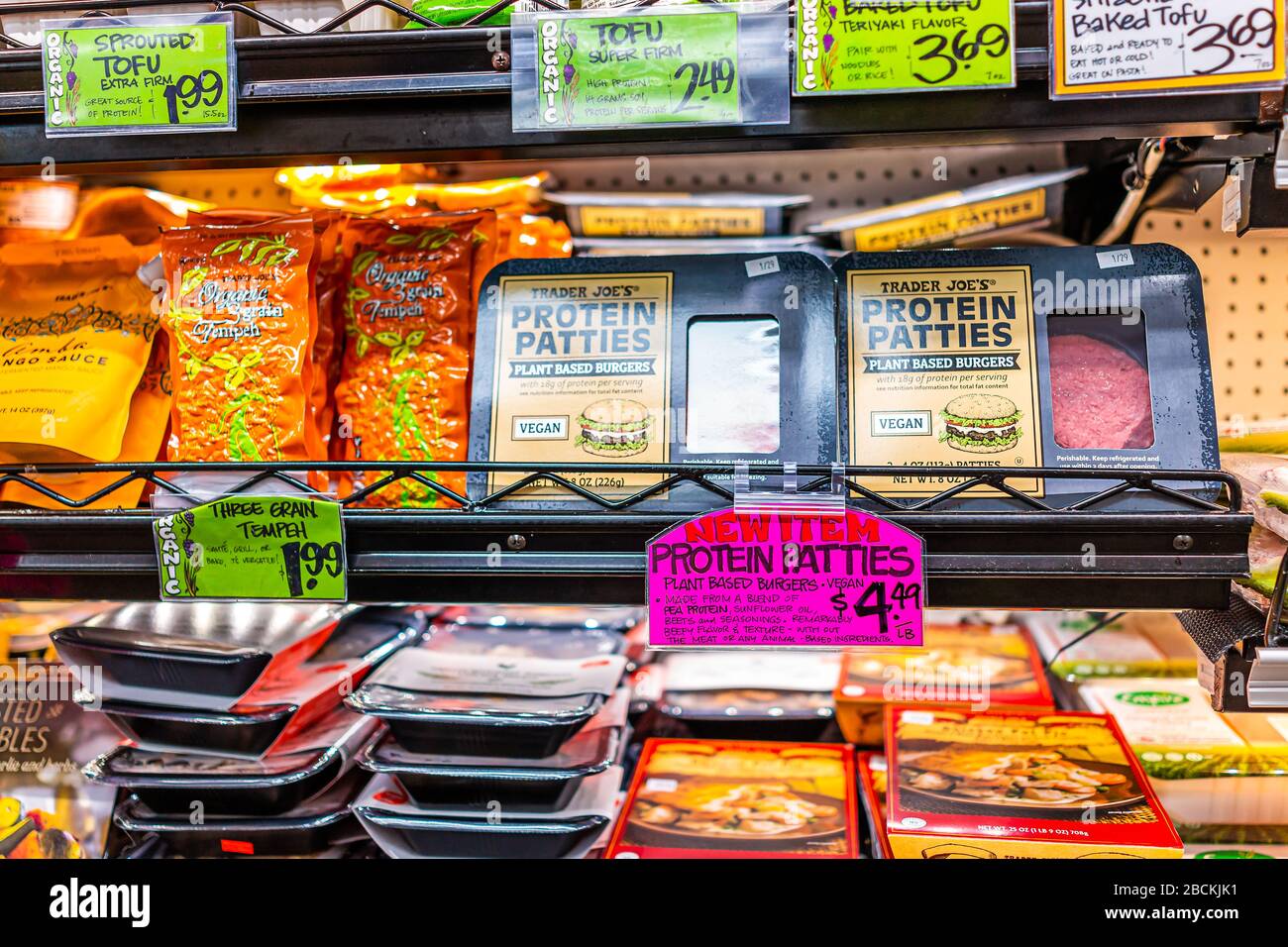 Reston, USA - January 24, 2020: Shopping store with vegan protein ...