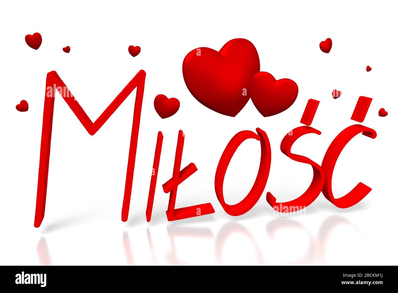 3D Milosc - love in Polish Stock Photo - Alamy