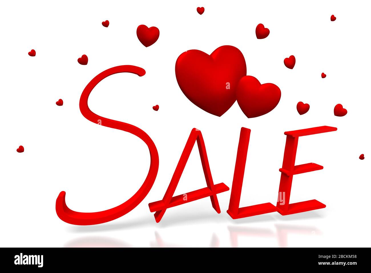 3D Sale, hearts card Stock Photo - Alamy
