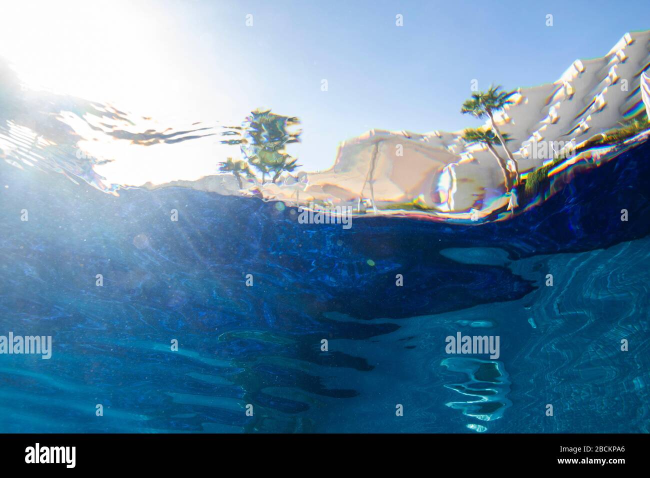 Underwater view of a swimming pool in Tenerife Stock Photo - Alamy