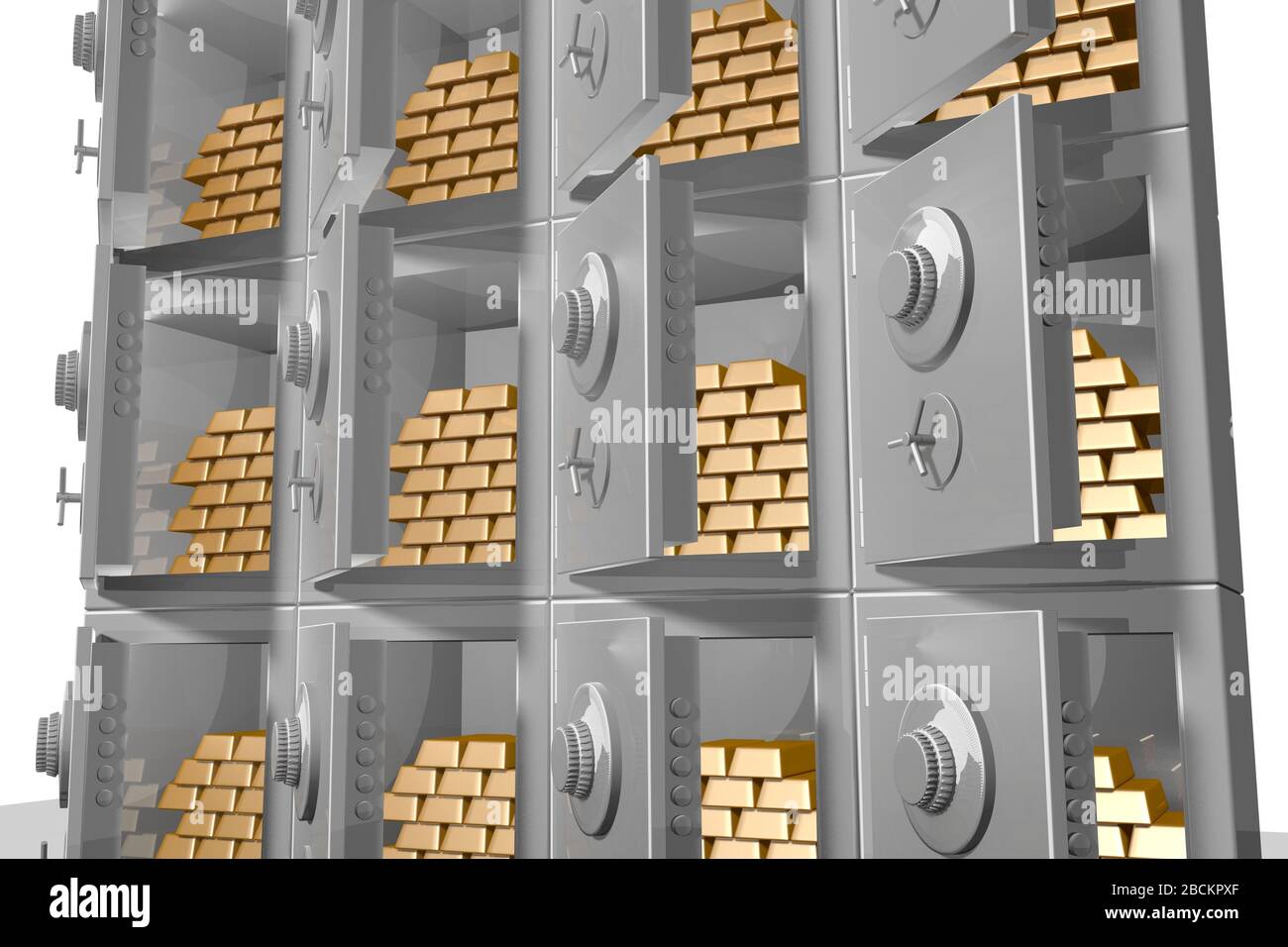 3D vaults, gold - bank concept Stock Photo - Alamy