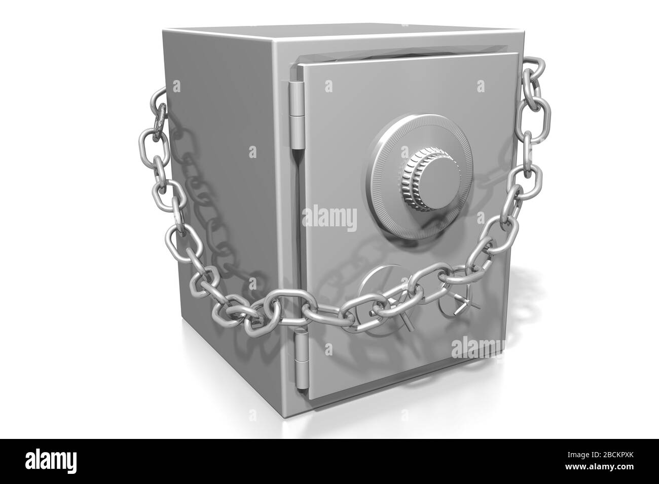 3D vault, chain - security, bank concept Stock Photo - Alamy