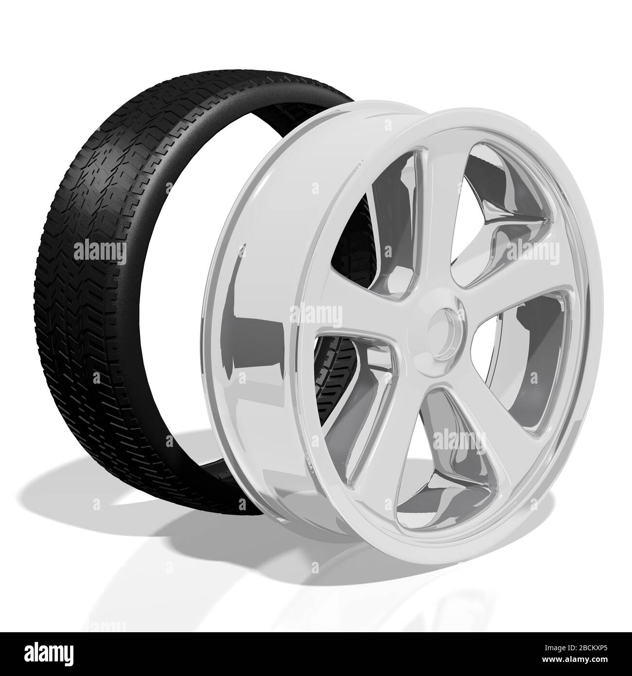 3D tire, rim - illustration Stock Photo - Alamy