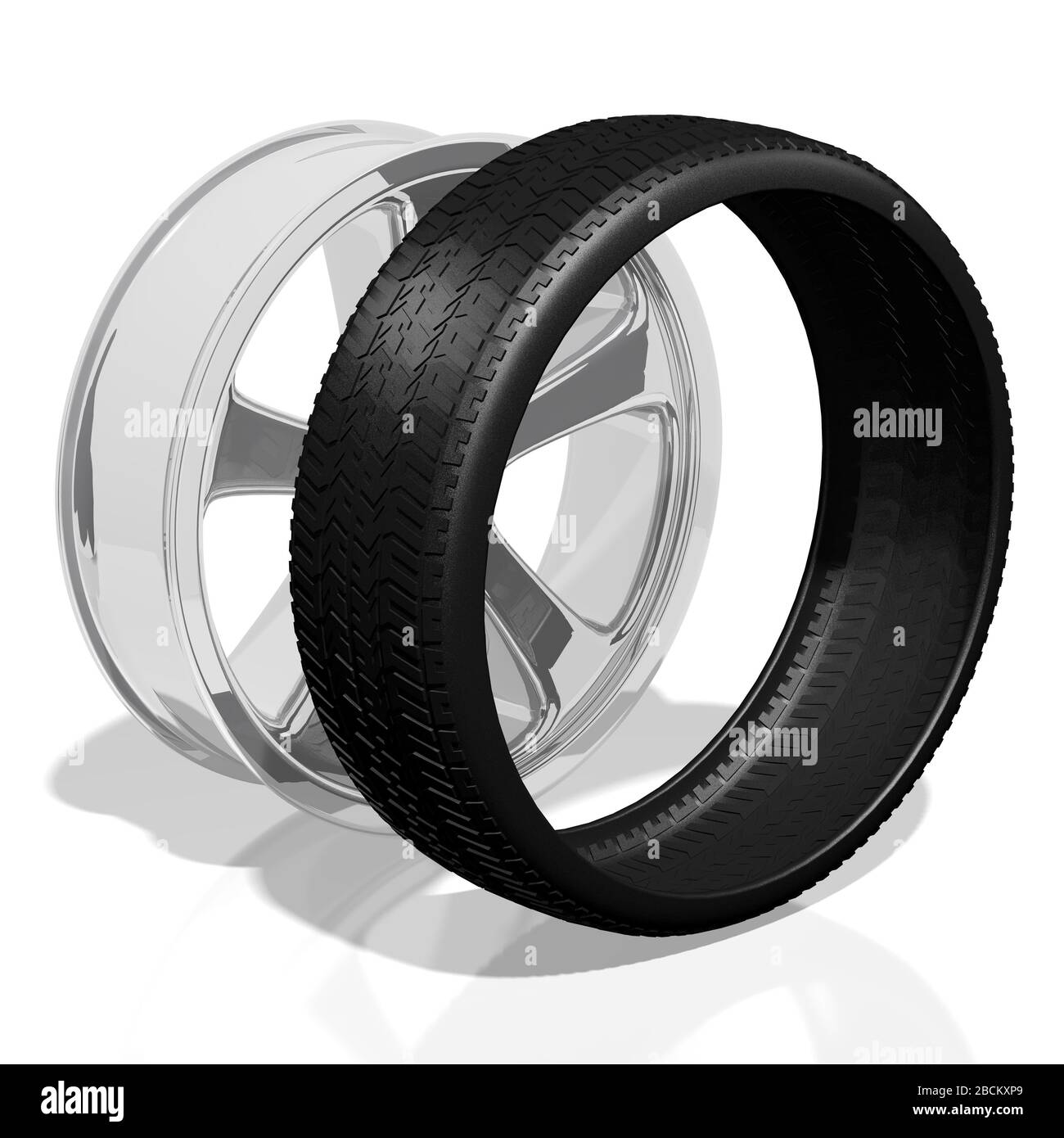 3D tire, rim - illustration Stock Photo - Alamy