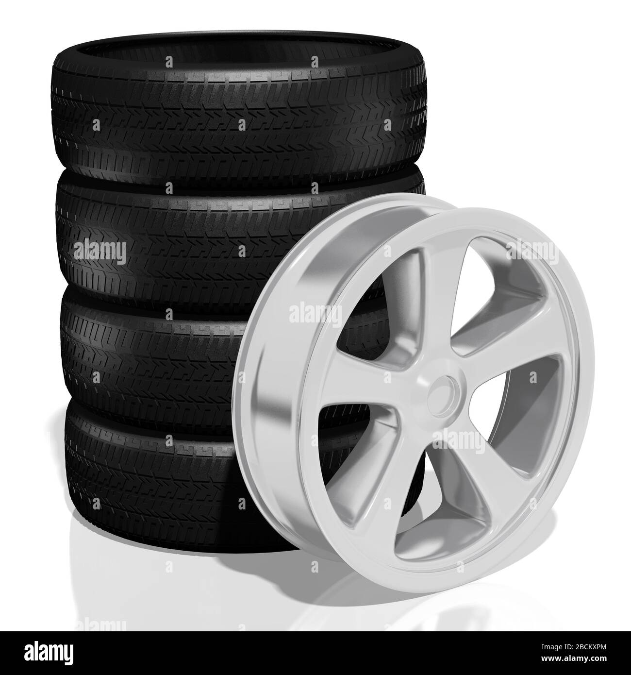 3D tires, rim - illustration Stock Photo - Alamy