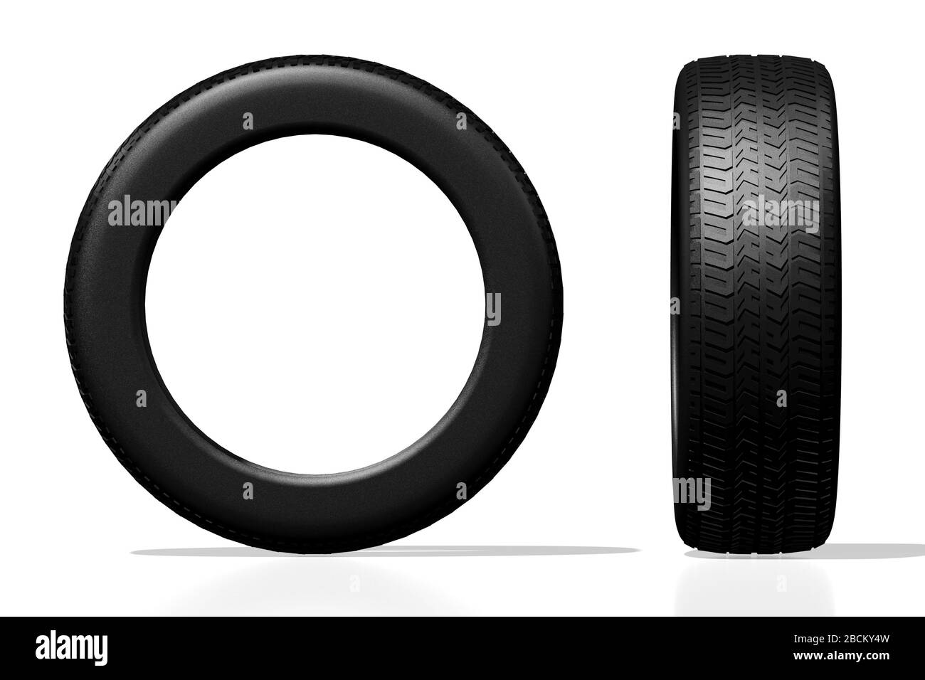 3D car tires - illustration Stock Photo - Alamy