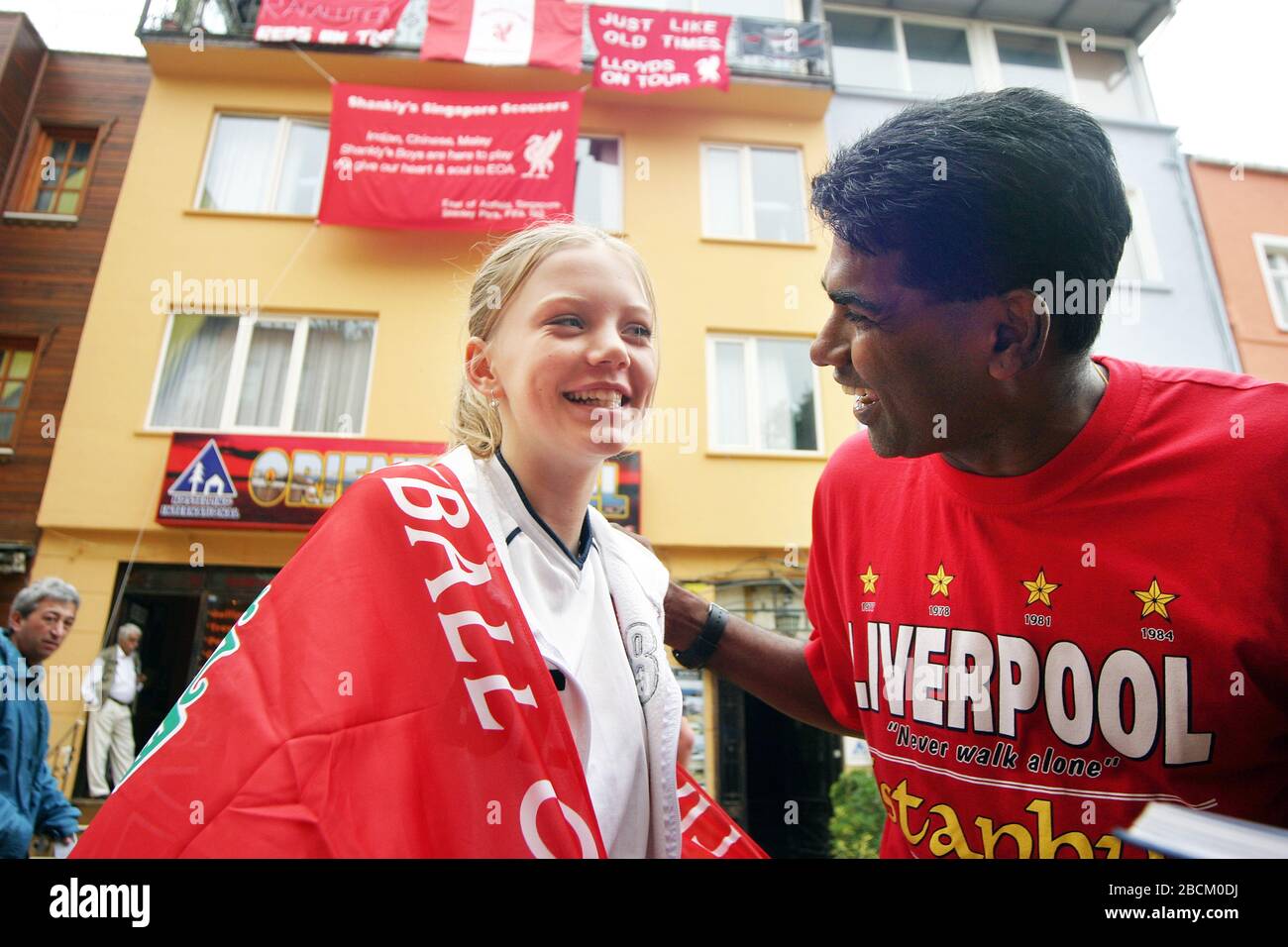 ISTANBUL, TURKEY - MAY 24: Liverpool fans having fun before Champions ...