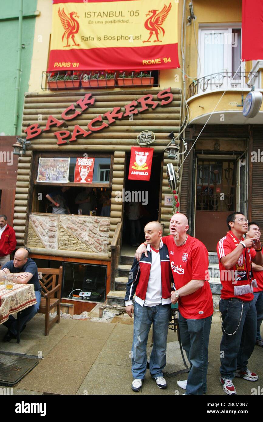 ISTANBUL, TURKEY - MAY 24: Liverpool fans having fun before Champions ...