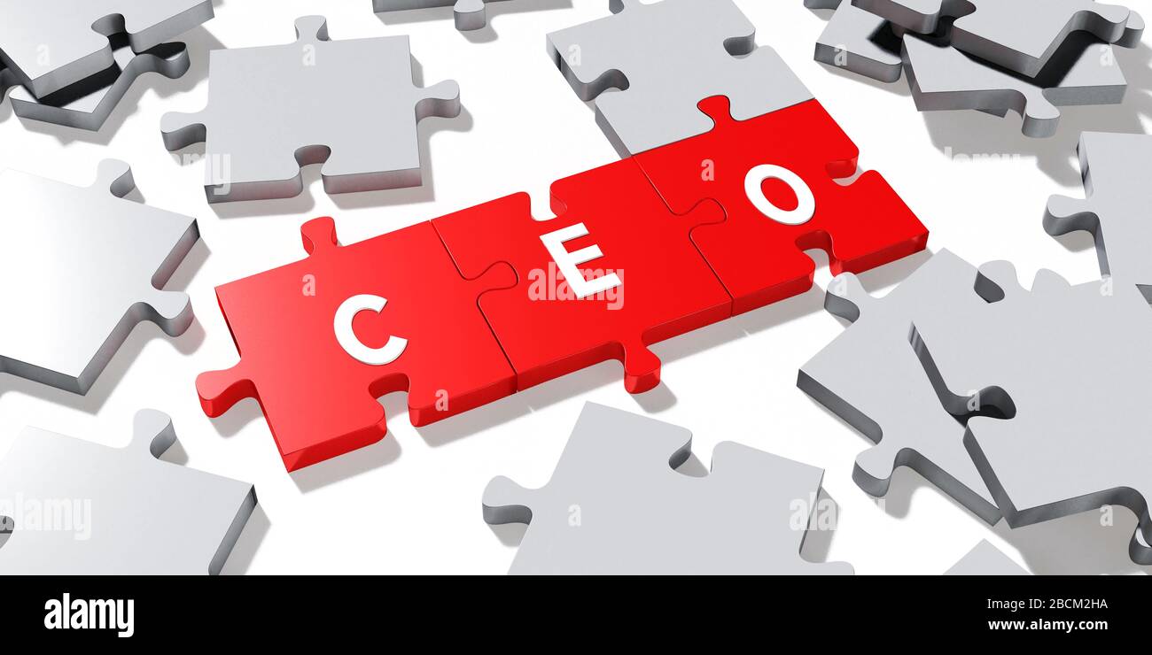 CEO - jigsaw puzzles concept - 3D illustration Stock Photo - Alamy