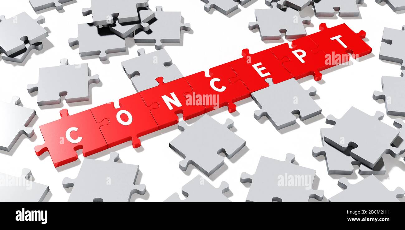 Concept - jigsaw puzzles concept - 3D illustration Stock Photo - Alamy