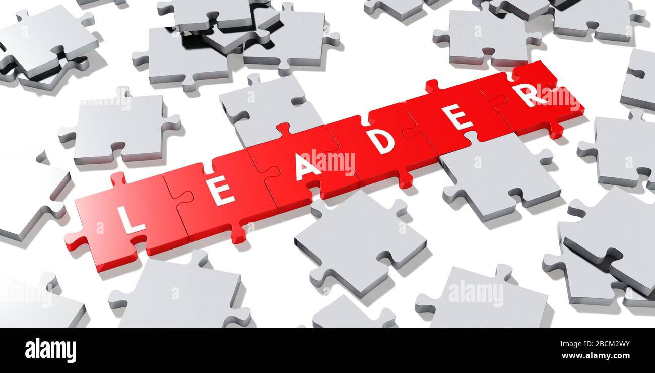 Leader - jigsaw puzzles concept - 3D illustration Stock Photo - Alamy