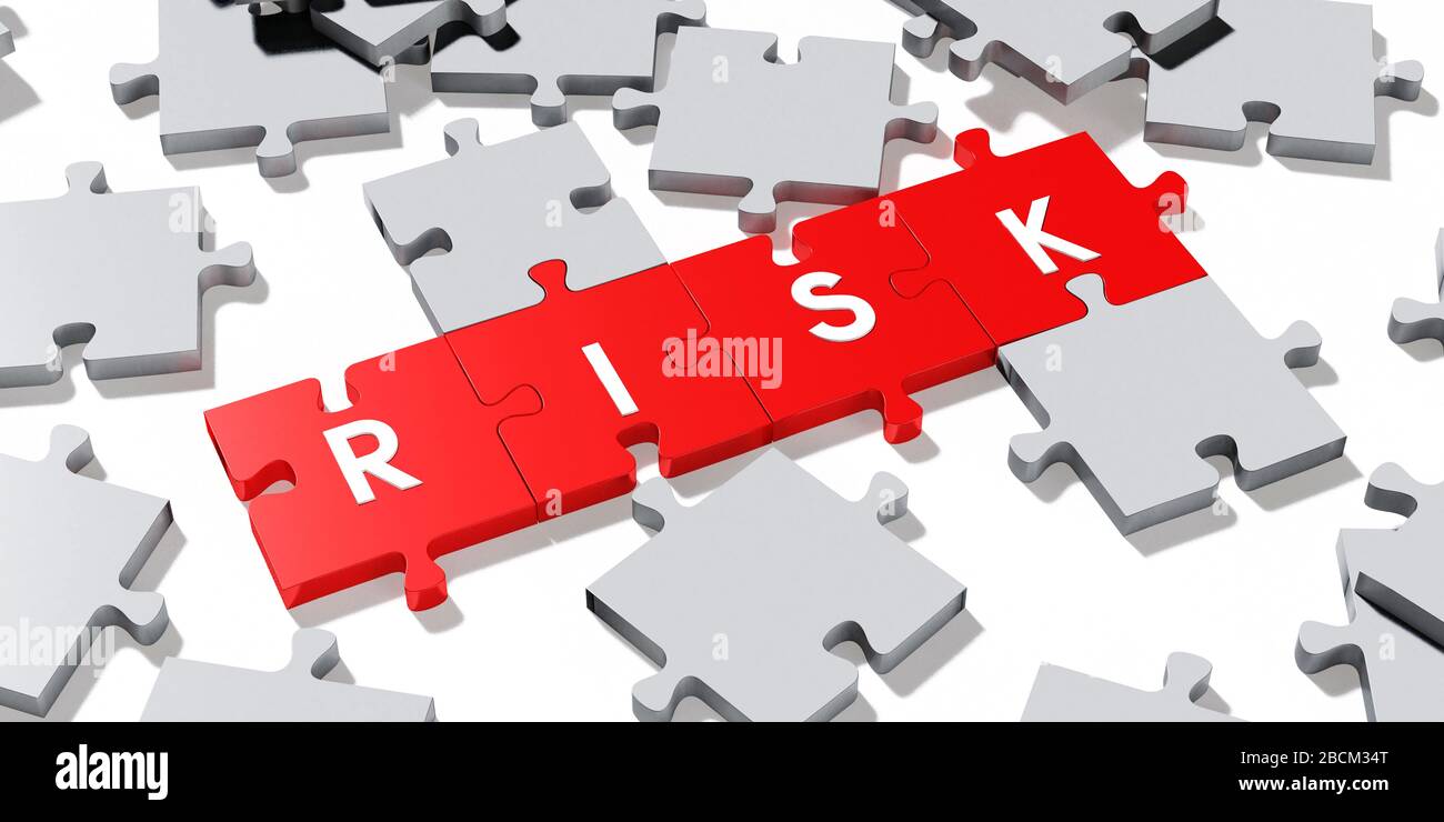 Risk - jigsaw puzzles concept - 3D illustration Stock Photo - Alamy