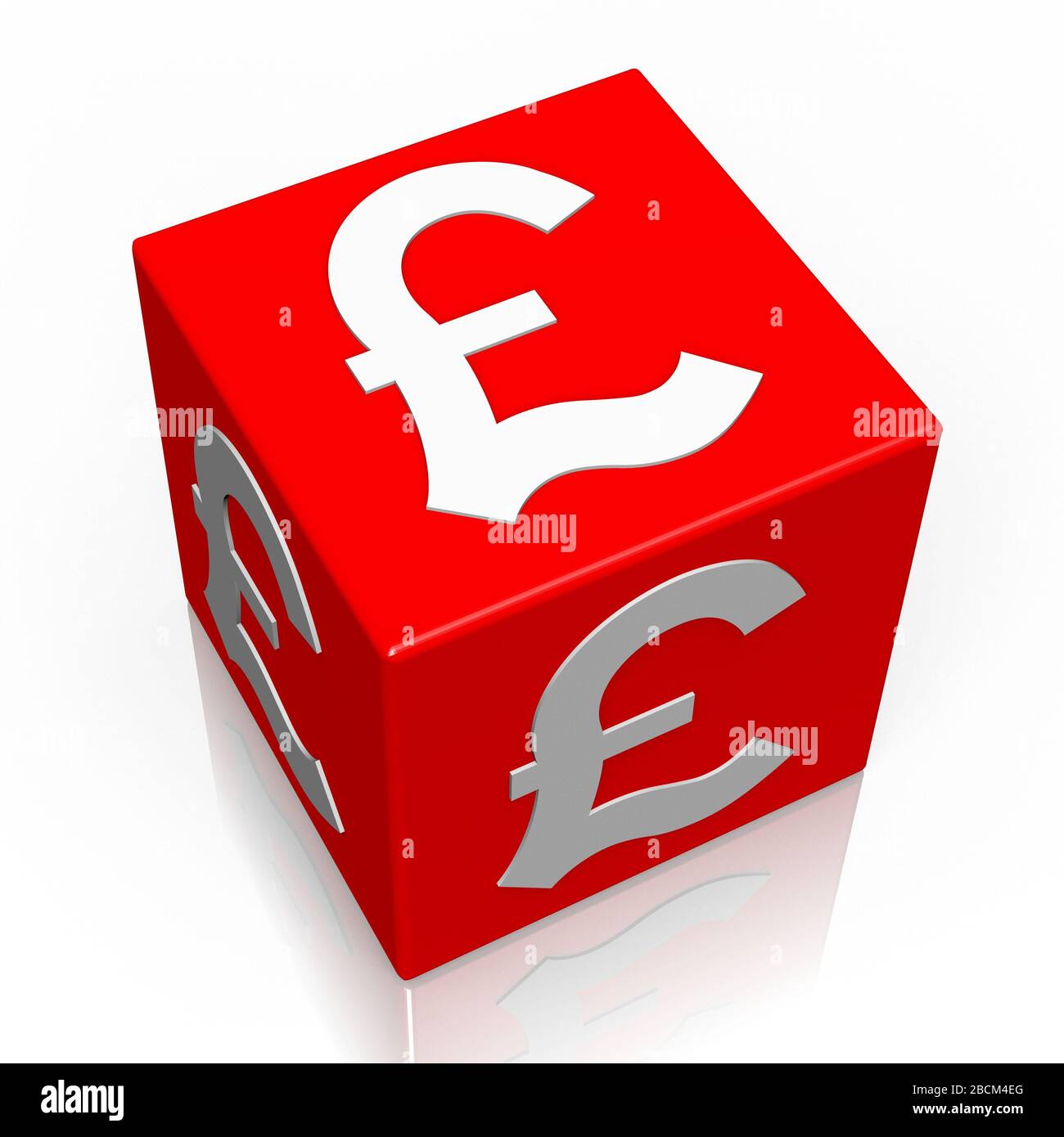Pound currency sign - 3D cube word Stock Photo - Alamy