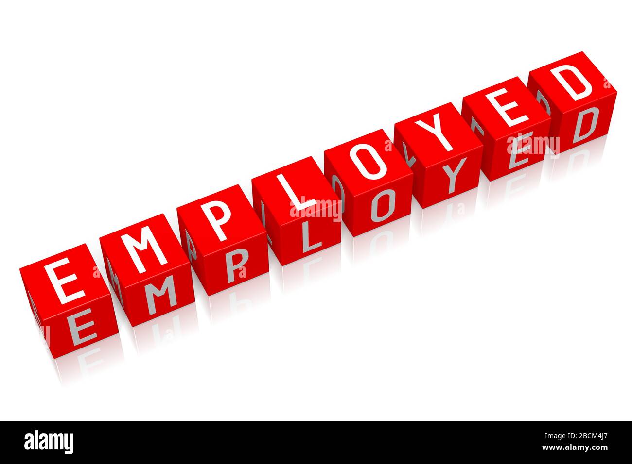 Employed - 3D cube word Stock Photo - Alamy