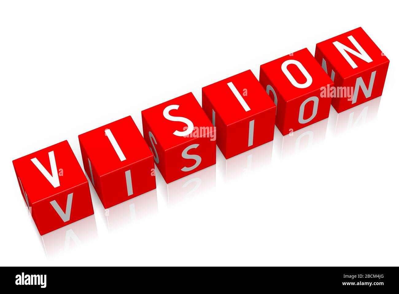 Vision - 3D cube word Stock Photo - Alamy