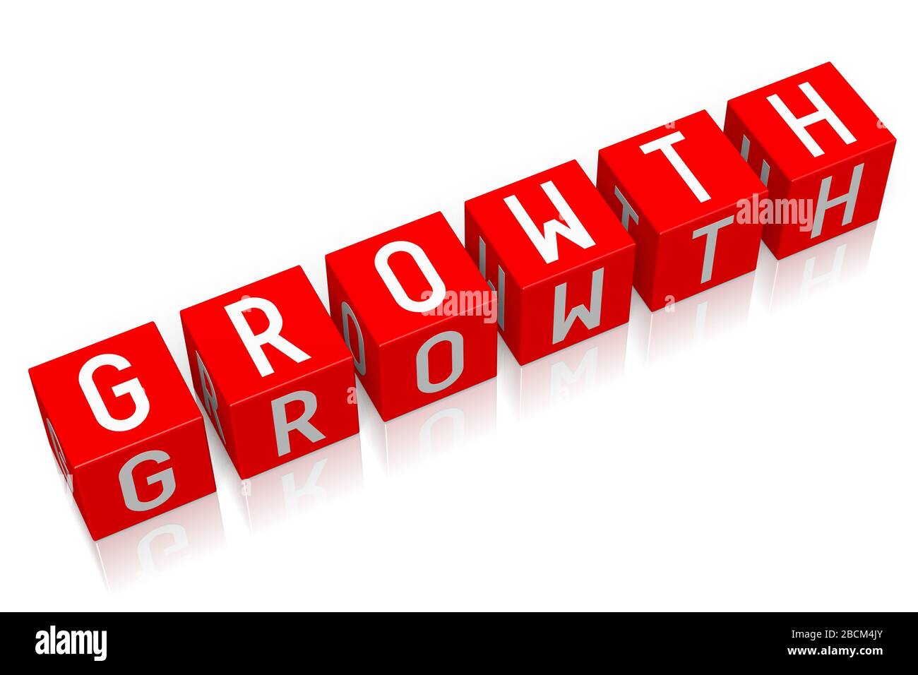 Growth - 3D cube word Stock Photo - Alamy