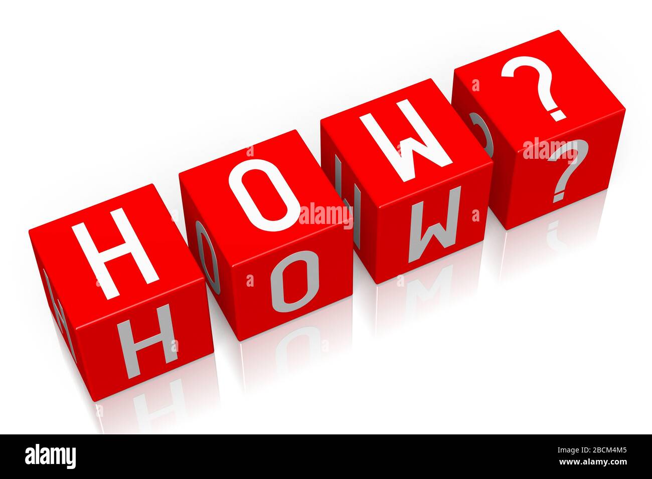 How - 3D cube word Stock Photo - Alamy