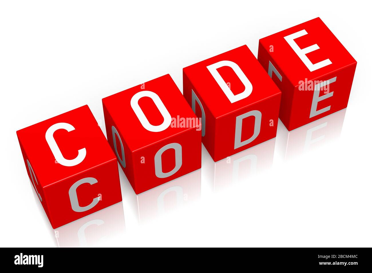 Code - 3D cube word Stock Photo - Alamy