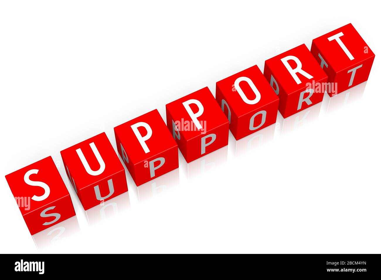 Support - 3D cube word Stock Photo - Alamy