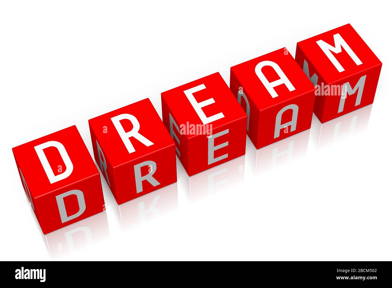 Dream - 3D cube word Stock Photo - Alamy