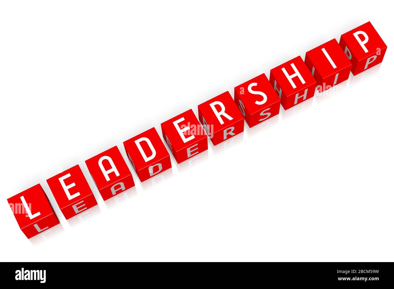 Leadership - 3D cube word Stock Photo - Alamy