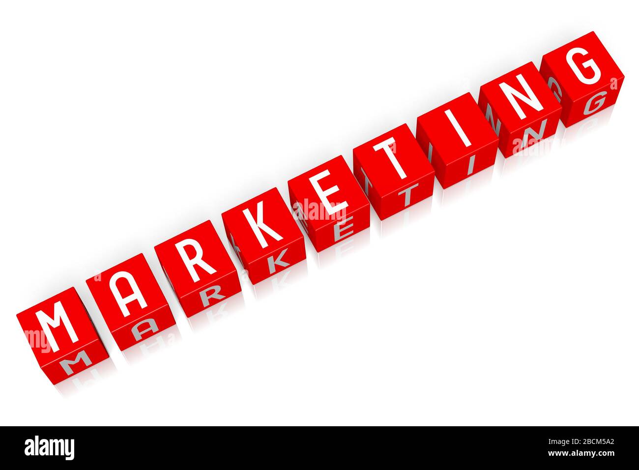 Marketing - 3D cube word Stock Photo - Alamy