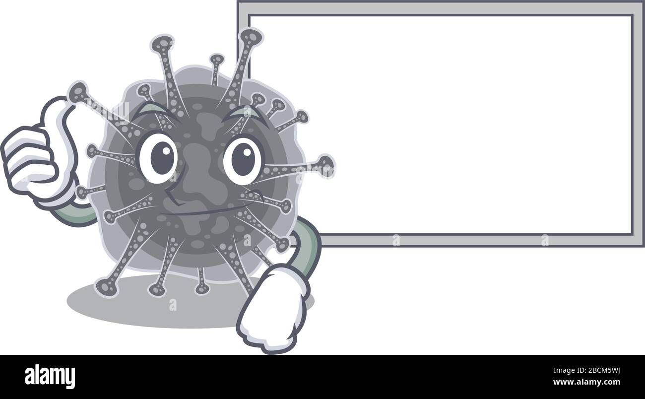 Humorous articulavirales cartoon design Thumbs up bring a white board ...