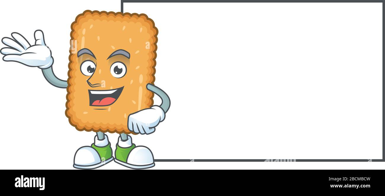An image of biscuit with board mascot design style Stock Vector Image ...
